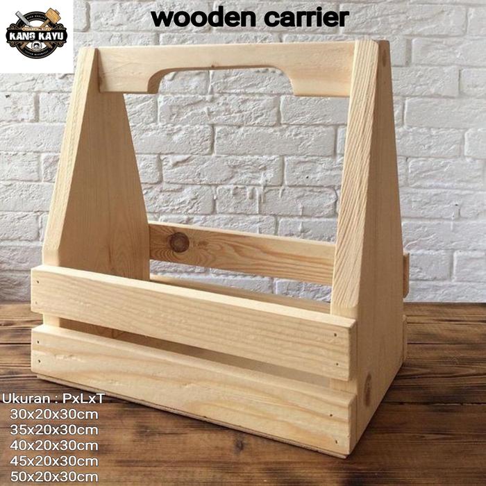 Jual wooden carrier keranjang kayu multifungsi bok kayu parsel hantaran ...