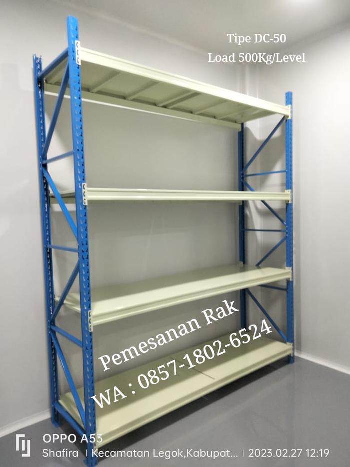 Jual RAK GUDANG TINGGI 250CM, KAPASITAS BEBAN 500KG/LEVEL, RAK BESI ...