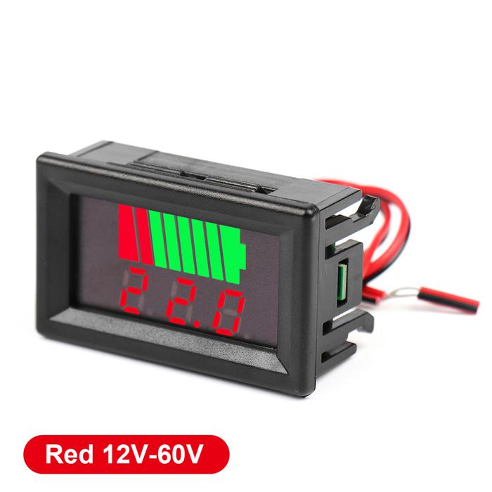 Jual Voltmeter DC Dual Indicator Display Aki 12-60V Voltmeter Indikator Aki - Redlight - Kota ...