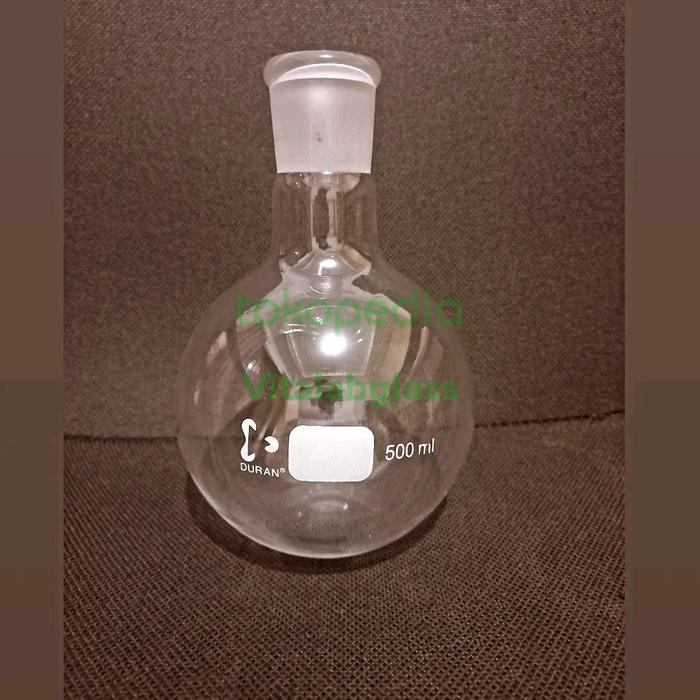 Jual boiling flask labu didih 500 ml duran plat/round bottom Ts/ns 29/ ...