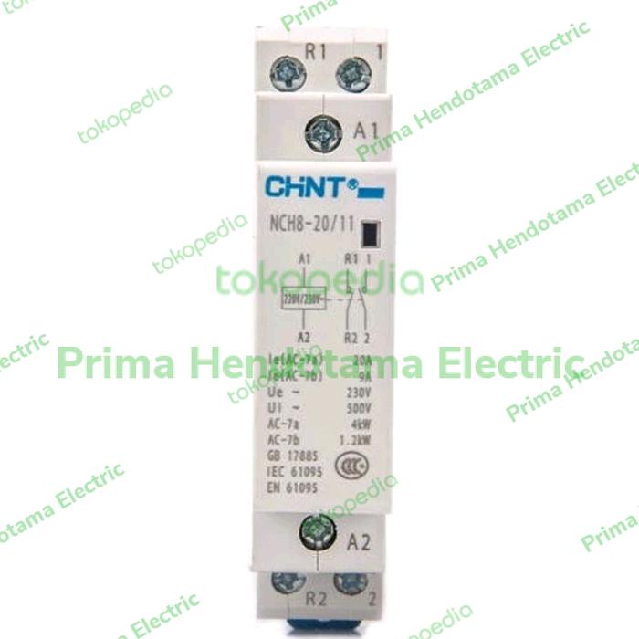 Jual Modular AC Contactor CHINT NCH8-20/11 NCH8 20/11 20A 1NO 1NC 220V ...