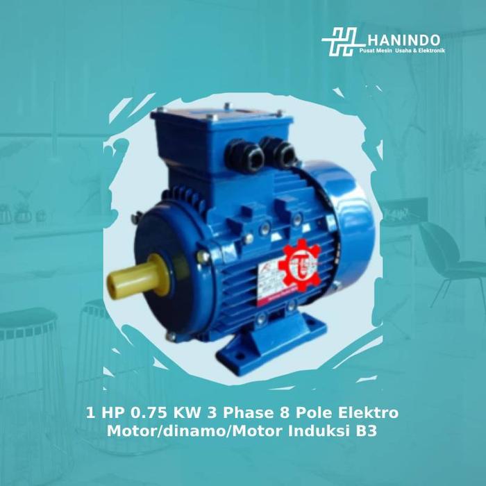 Jual 1 HP 0.75 KW 3 Phase 8 Pole Elektro Motor/dinamo/Motor Induksi B3 - Kota Bandung - HANINDO ...