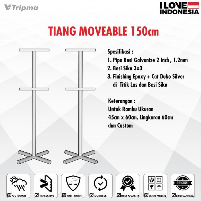 Jual Tiang Moveable Model Kaki X Tinggi 150cm Galvanize + Rambu Diamet ...