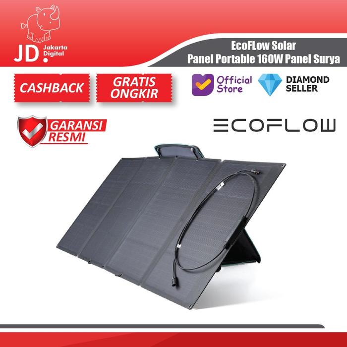Promo EcoFLow Solar Panel Portable 160W Panel Surya Lipat Camping Tahan ...