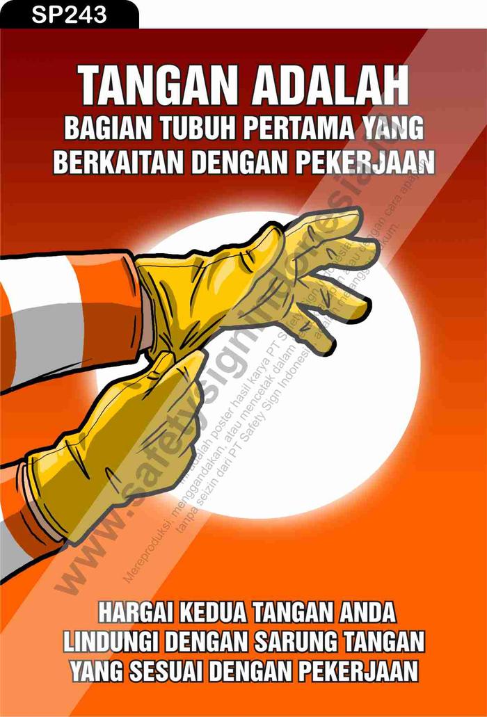 Jual SP243 Poster K3 Safety A2 Blok - Gunakan Sarung Tangan yang Sesuai ...