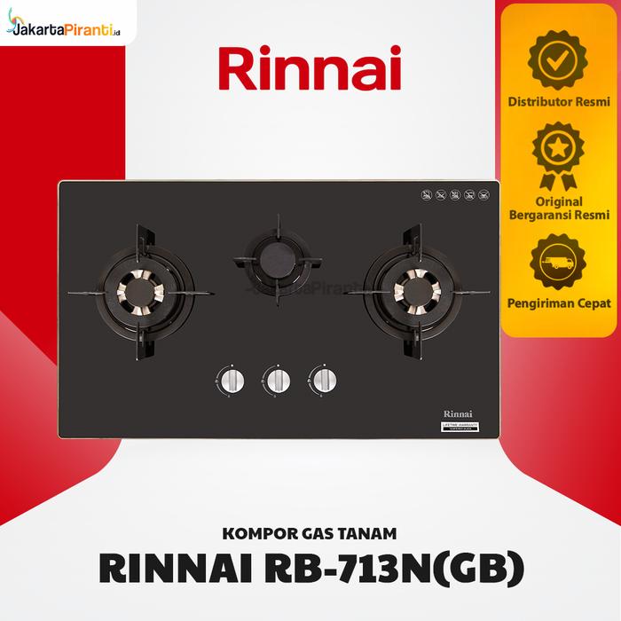 Jual Built-in Gas Hob Kompor Gas Tanam 3 Tungku Rinnai RB-713N (GB) - Kota Tangerang Selatan ...