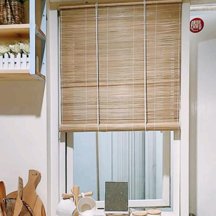 Jual Tirai jendela 55cm x 100cm kerai bambu gulung natural - Kab ...