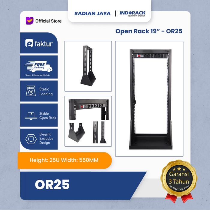 Promo Indorack Open Rack 25U Rack Server 19" OR25 Rak Server 19" Cicil ...