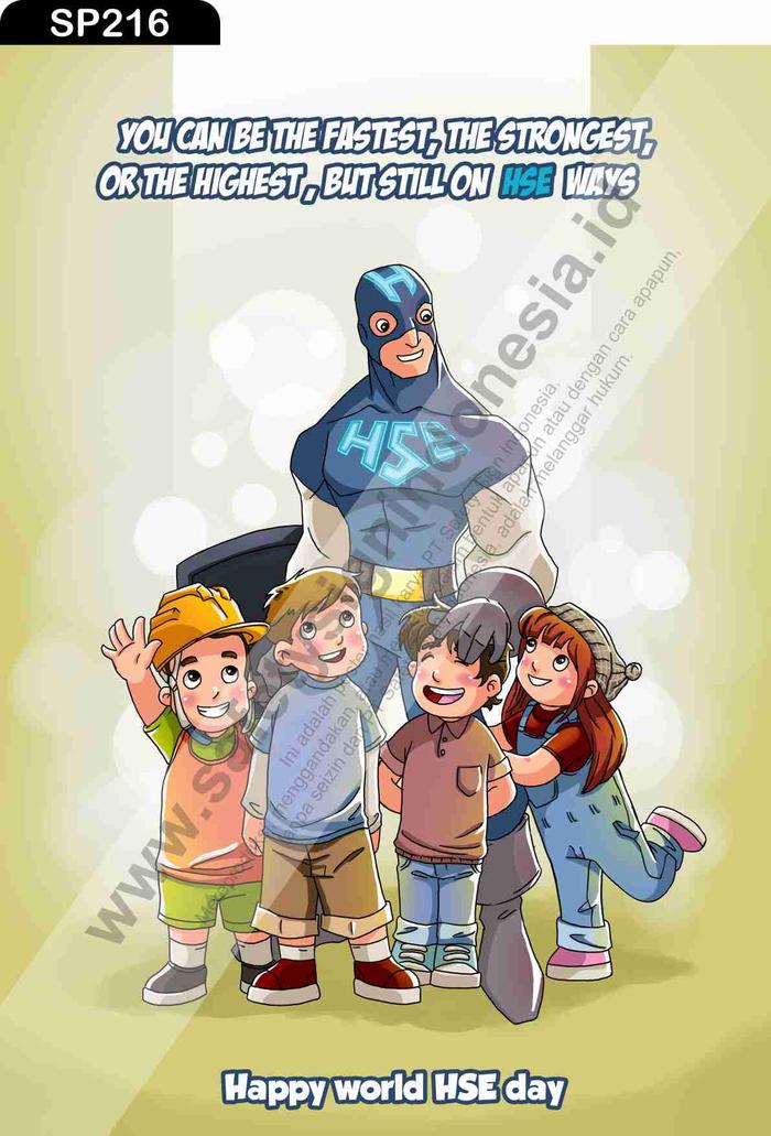 Jual SP216 Poster K3 Safety A2 Blok - Happy World HSE Day - Kota Cimahi ...