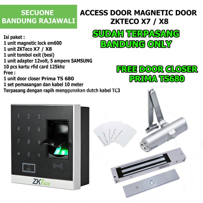 Jual Paket lengkap Access Door magnetic Door ZKTeco x7 / x8 free doorclose - Kota Bandung ...