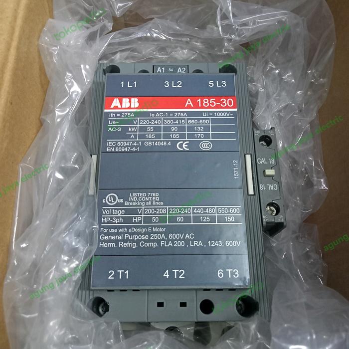 Jual kontaktor abb A185-30 220v Contactor A185-30 3P 220V - Jakarta ...
