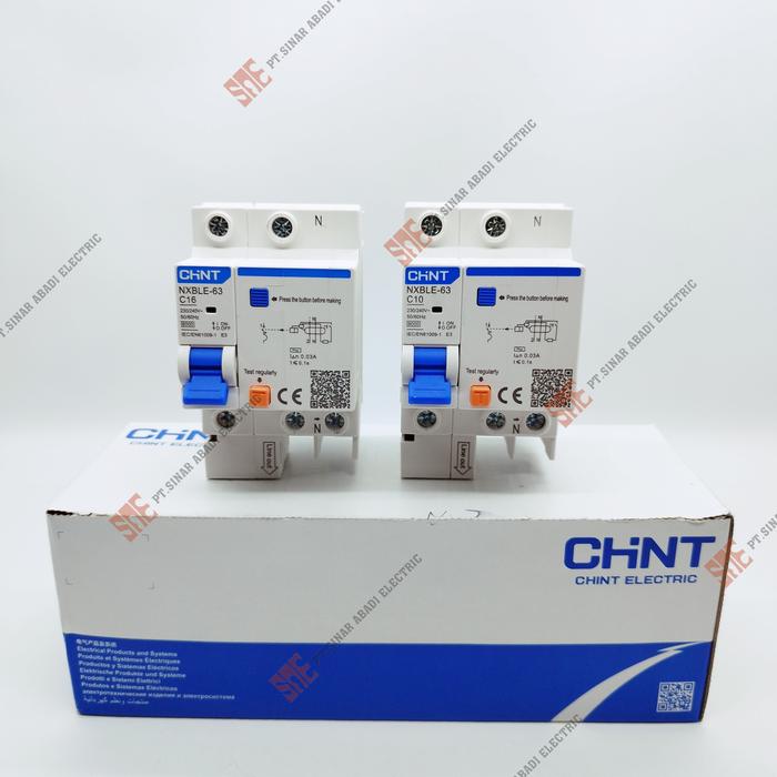 Jual RCBO / ELCB Chint 1P + N Phase 10A 16A NXBLE-63 MCB - 16A 30mA - Kota Bandung - PT Sinar ...