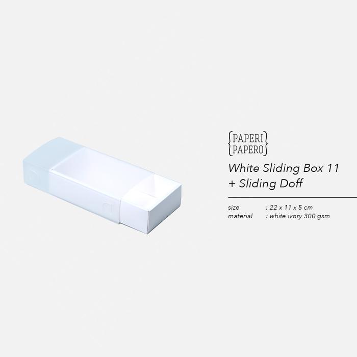 Jual White Sliding Box 22 x 11 x 5 cm Doff - Kotak Laci Putih Slide (5 ...