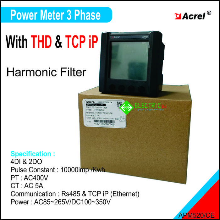 Jual Power Meter 3 Phase with THD (Harmonic) Modbus Rs485 & Ethernet ...