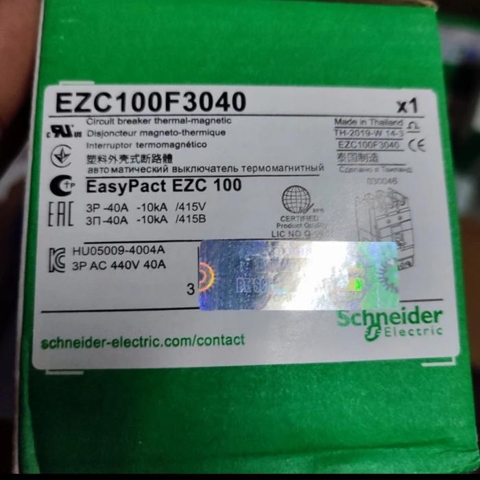 Jual Schneider Easypact MCCB EZC 100F 3P 40A - EZC1003040 - Jakarta Barat - Navi Elektric ...