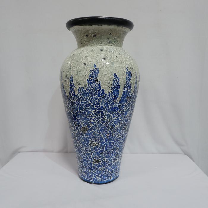 Jual Vas Bunga Kaca Mozaik / Free Packing Kayu & Bergaransi / Tinggi ...