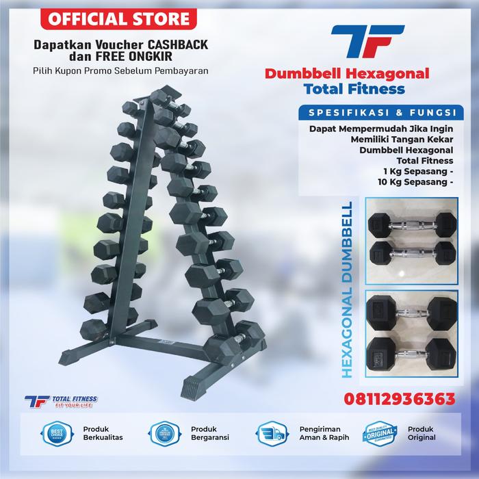 Jual Alat Angkat Beban, Dumble, Dumbbell Rack Set 1Kg-10Kg Total ...