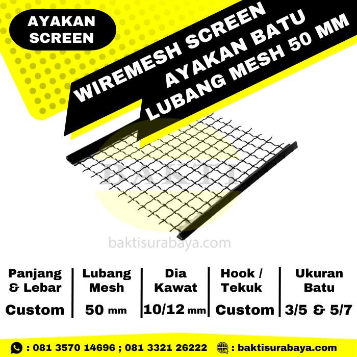 Jual Wiremesh Screen Ayakan Batu Lubang Mesh 50 MM Kawat Anyaman Batu ...