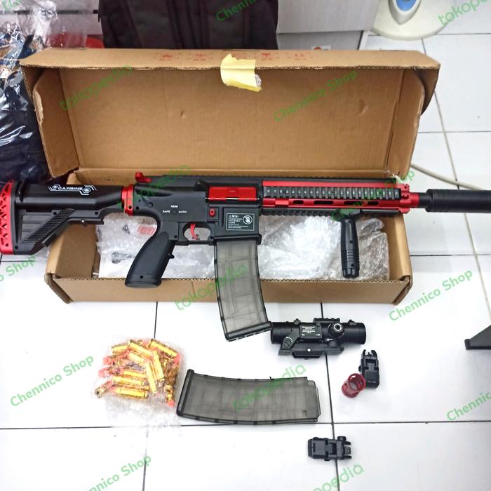 Jual Mainan shell ejecting M416 Dart blaster Blowback elektrik full ...