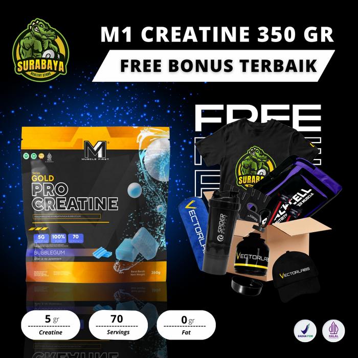Jual MUSCLE FIRST CREATINE MONOHYDRATE 300 gram HALAL dan BPOM M1 ...