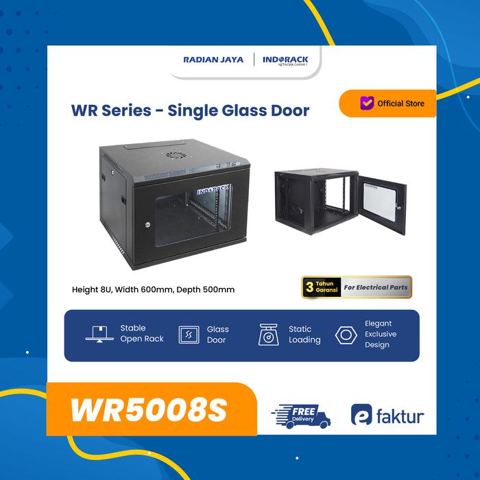 Promo INDORACK WR5008S - Wallmount Rack 8U 19" - Single Door Cicil 0% ...