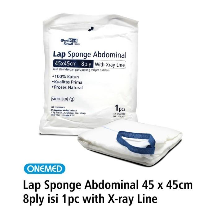 Promo Lap Sponge Abdominal 45 x 45 cm 8ply with X-ray Line isi 1 Pcs ...