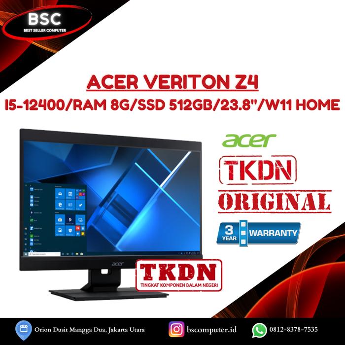 Jual ACER AIO VERITON Z4 VZ4-0032 (I5-12400/8Gb/SSD 512Gb/23.8"/W11 ...