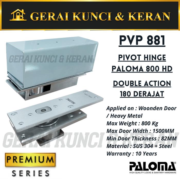 Jual PALOMA PVP 881 ENGSEL PIVOT HINGE TANAM LANTAI PINTU KAYU BEBAN BERAT - Kota Semarang ...