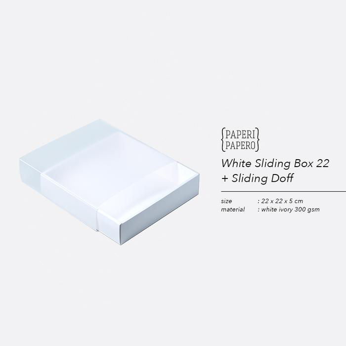 Jual White Sliding Box 22 x 22 x 5 cm Doff - Kotak Laci Putih Slide (5 ...