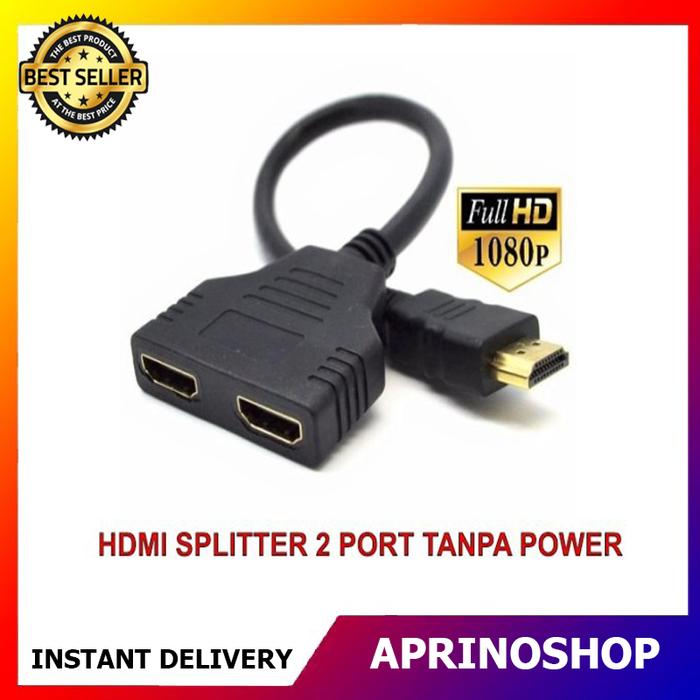 Jual Kabel HDMI Splitter 2 Port Tanpa Adaptor/ Power HD 1080P - Kab ...