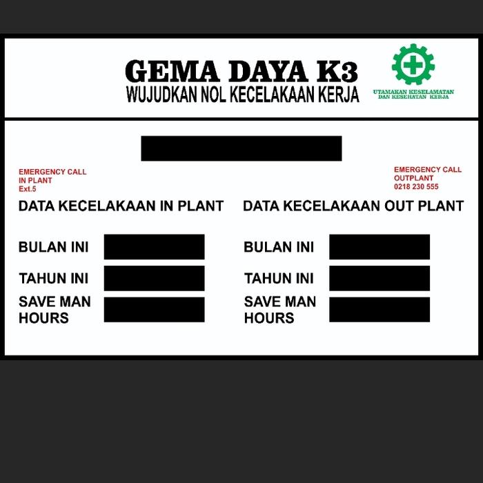 Jual Papan HSE Digital 155X105 - Papan info K3 Safety Board - EHS ...