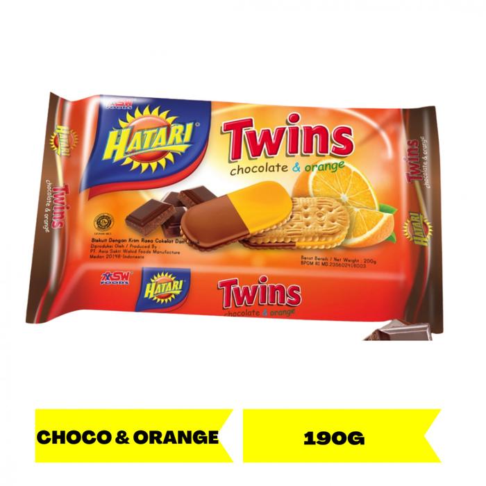 Jual Hatari Twins Chocolate & Orange Biscuit 190gr / ASWFoods Coklat ...