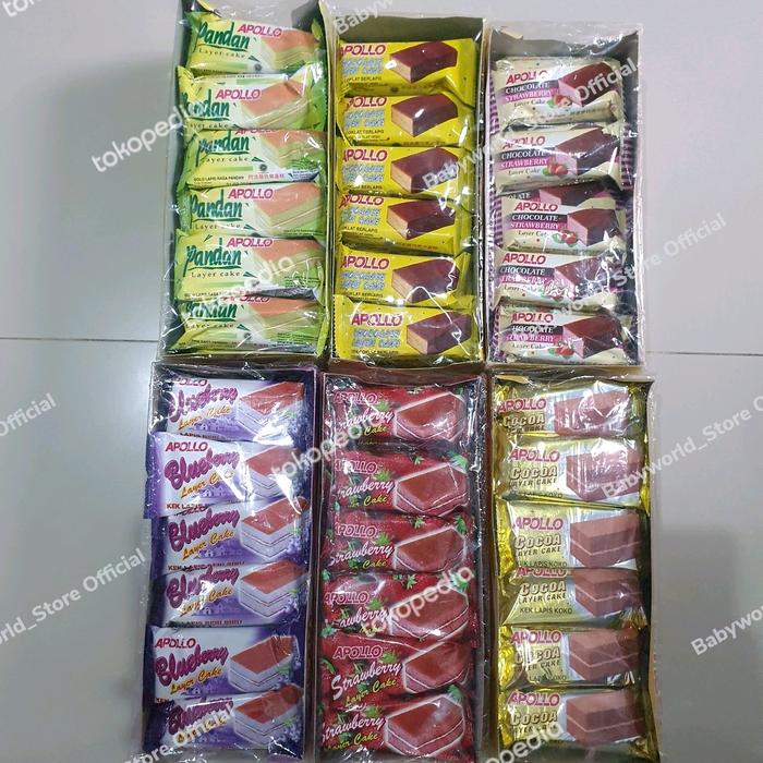 Jual Apollo Layer Cake kotak bolu isi 24 pcs / box ( ADA 6 RASA) - Kota ...