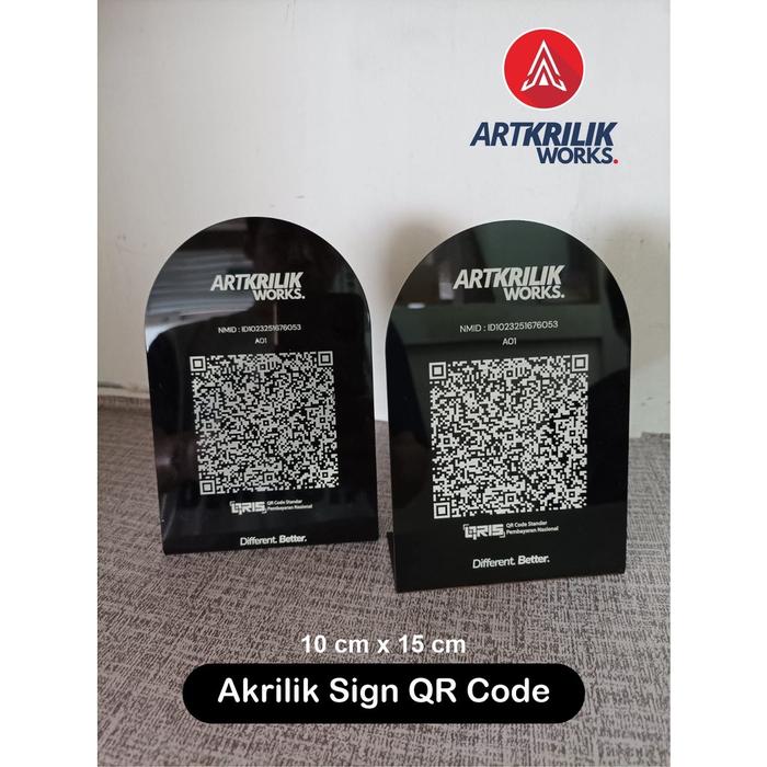 Jual Akrilik Sign Display kode QR / QR Stand / Standing QR Code Modern ...