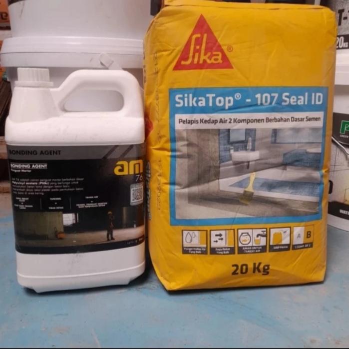 Jual semen sikatop 107+cairan am76 bonding agent penguat mortar @25kg ...