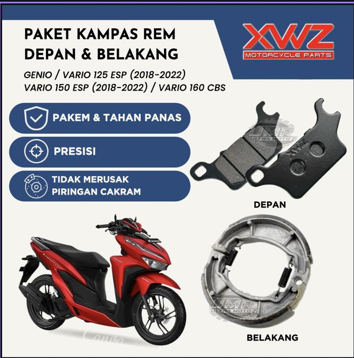 Promo KAMPAS REM DEPAN BELAKANG GENIO VARIO 125 LED VARIO 150 ESP XWZ ...