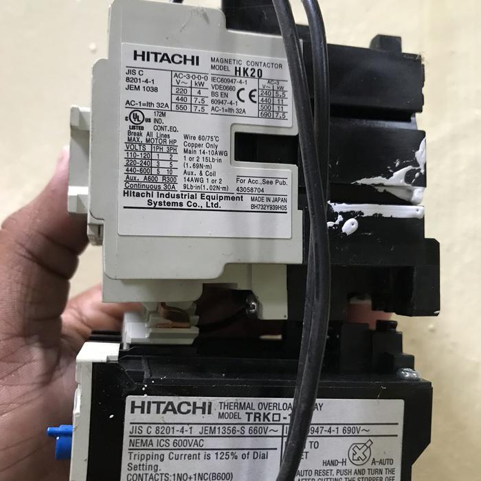 Jual Thermal overload relay dan magnetic contactor hitachi set - Kota ...
