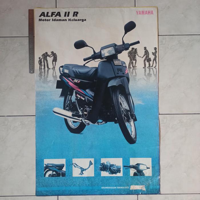 Jual Poster brosur katalog iklan jumbo Yamaha Alfa II R Alfa 2R 1996 ORI - Kab. Langkat ...