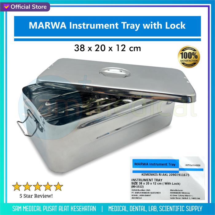 Promo MARWA Instrument Bak / Instrument Tray with lock 38x20x12cm Cicil ...