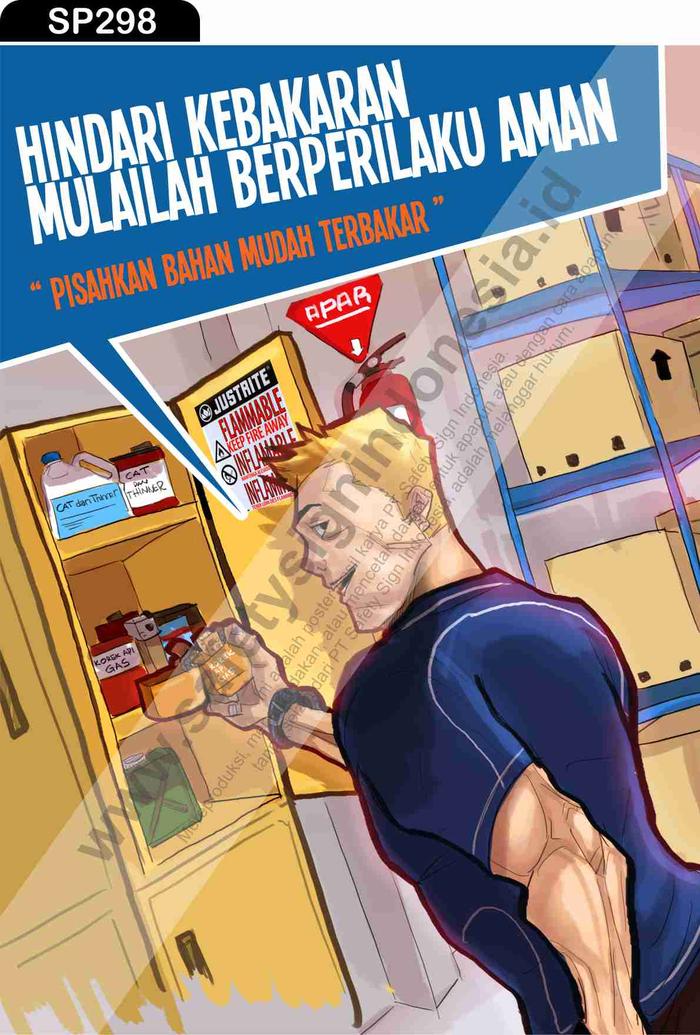 Jual SP298 Poster K3 Safety A2 Blok - Hindari Kebakaran - Kota Cimahi ...