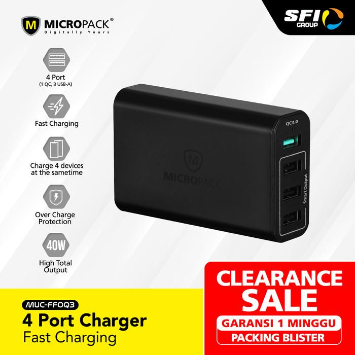 Promo USB Charger 4 Port Micropack 4in1 Charger 40 Watt - MUC-FF0Q3 ...