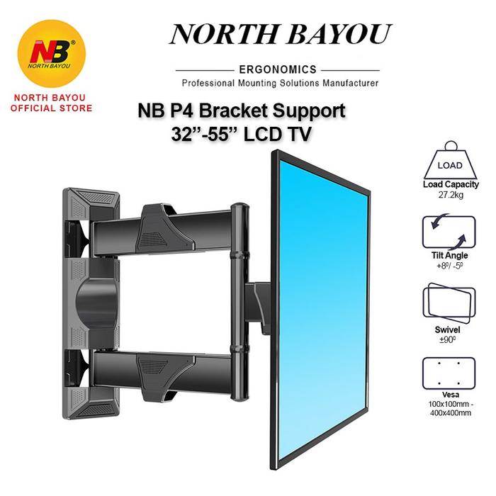 Jual NB NorthBayou P4 Full Motion Swivel TV Wall Mount Bracket 32 - 55 ...