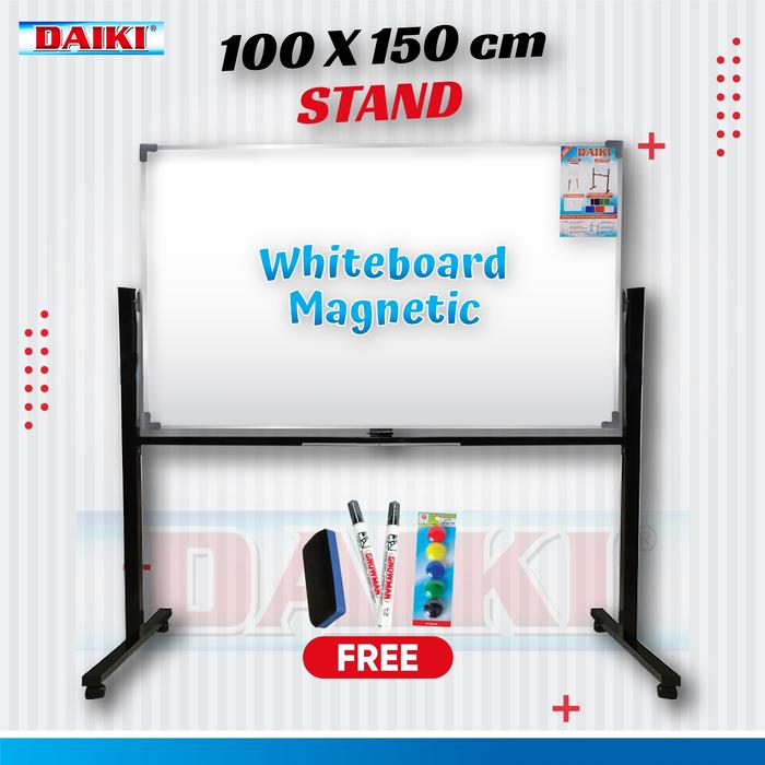 Jual Whiteboard Papan Tulis DAIKI Single face stand Uk 100x150 Cm ...