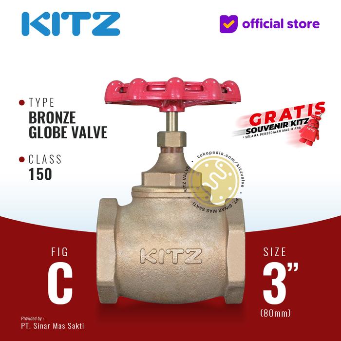 Promo KITZ Bronze Globe Valve Fig. 150 C , 3" - 80A - 80mm , Drat ...