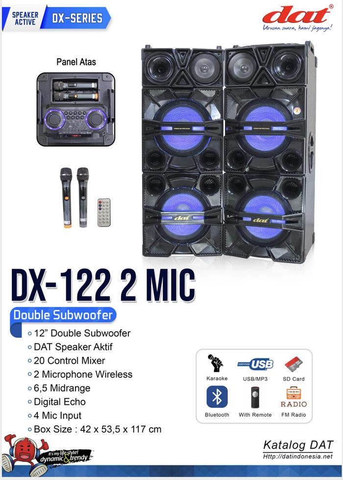 Jual SPEAKER DAT DX122 2MIC / SPEAKER AKTIF DAT DX 122 2MIC / DX-122 ...