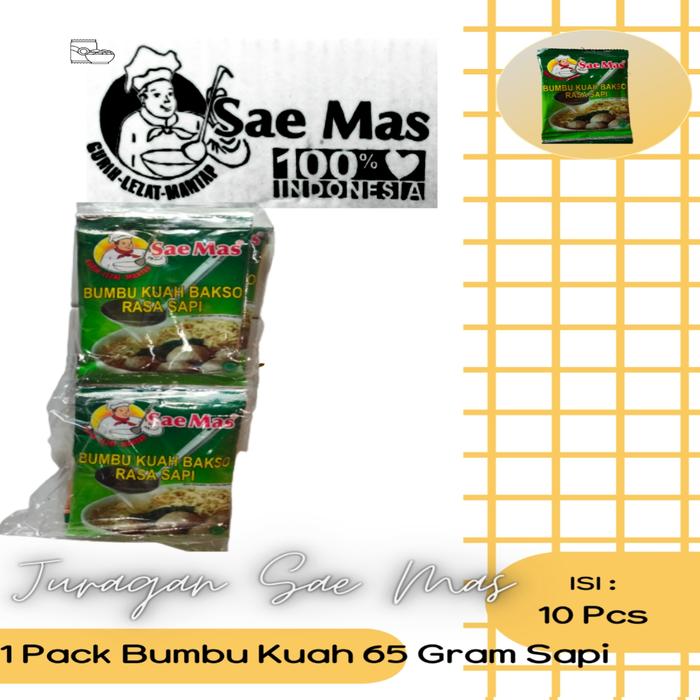 Jual sae mas bumbu kuah bakso rasa sapi 65 gram 1 pack - Kab. Pacitan ...