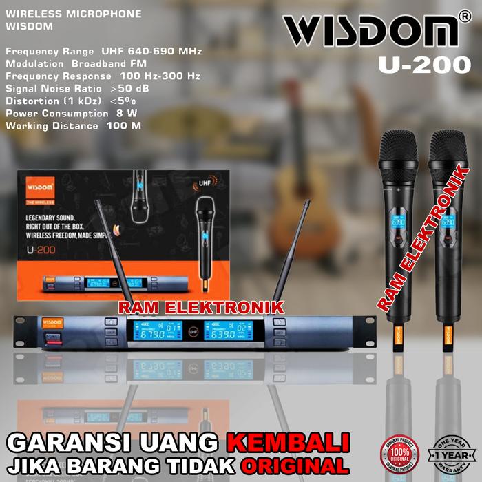 Jual Mic Wireless WISDOM U200 / U-200 Dual 2 Handle Microphone ORIGINAL ...
