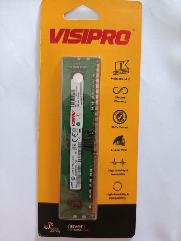 Jual RAM 4GB DDR3 VISIPRO PC3-12800U LONGDIMM Lifetime Warranty - Kab ...