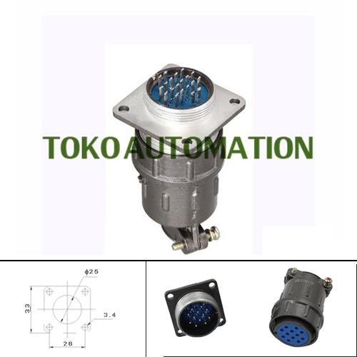 Jual CX24 24mm 12 Pin circular Konektor Aviation connector plug socket ...