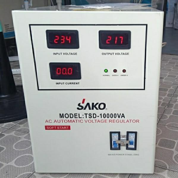 Jual SAKO Stabilizer TSD-10000 VA / LED Stabil 10KVA digital - Kota ...